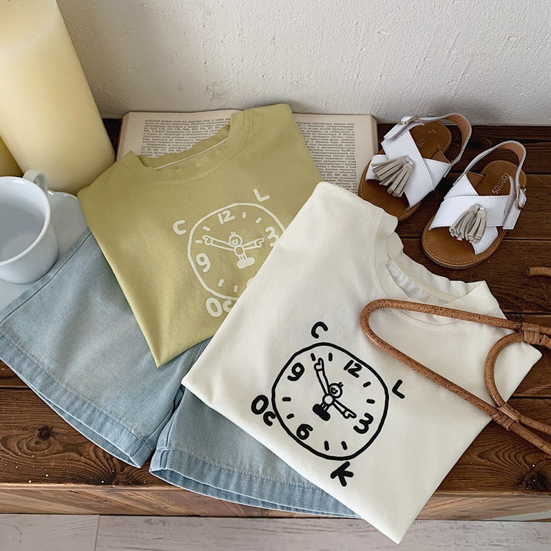 Tick Tock Clock Cartoon Summer Tee – Alex + Nova