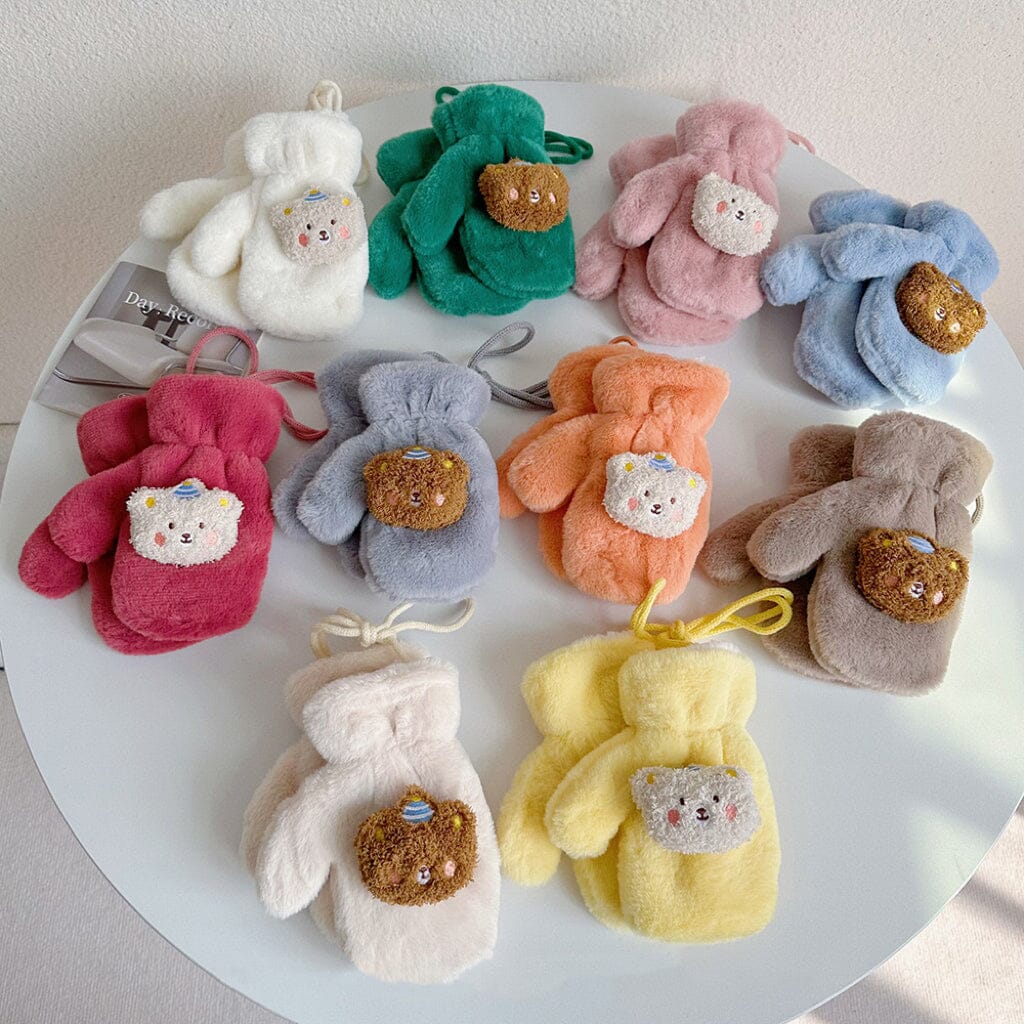 Party Bear Candy Color Plush Mittens – Alex + Nova