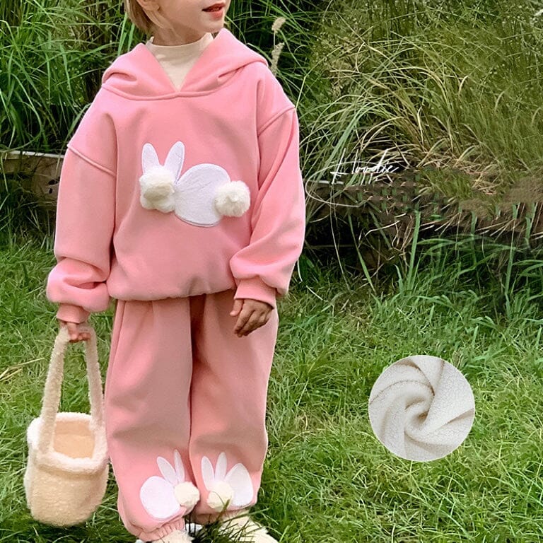 Pompom Rabbit Plush Hoodie & Jogger Set – Alex + Nova