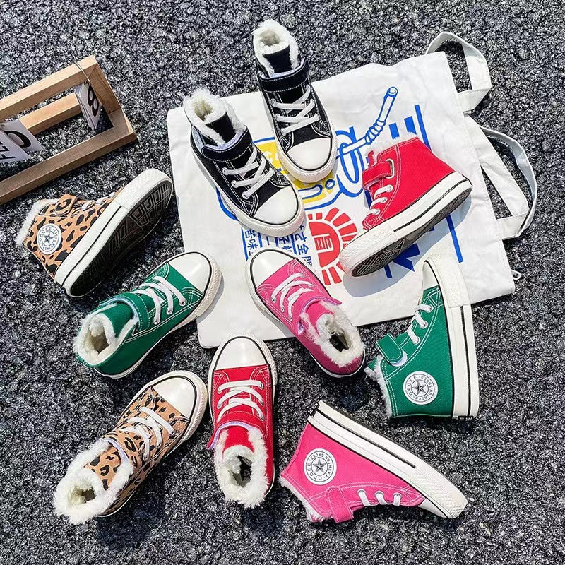 Velcro Basic High Top Plush Canvas Shoes – Alex + Nova